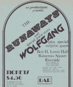 Randy and Steve Plunkett’s pre-Autograph band Wolfgang opening for the ...